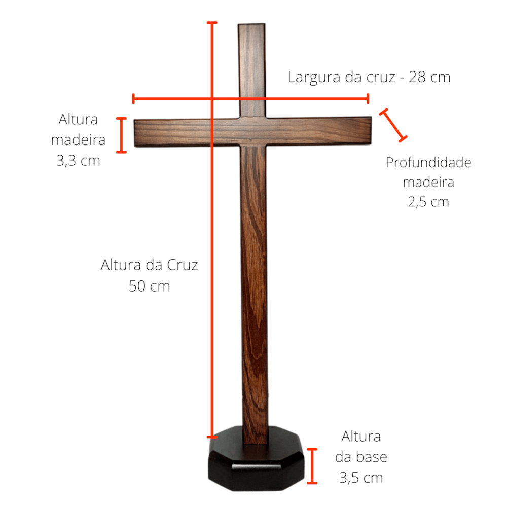 Cruz de mesa madeira natural direto da fábrica - Artcruz
